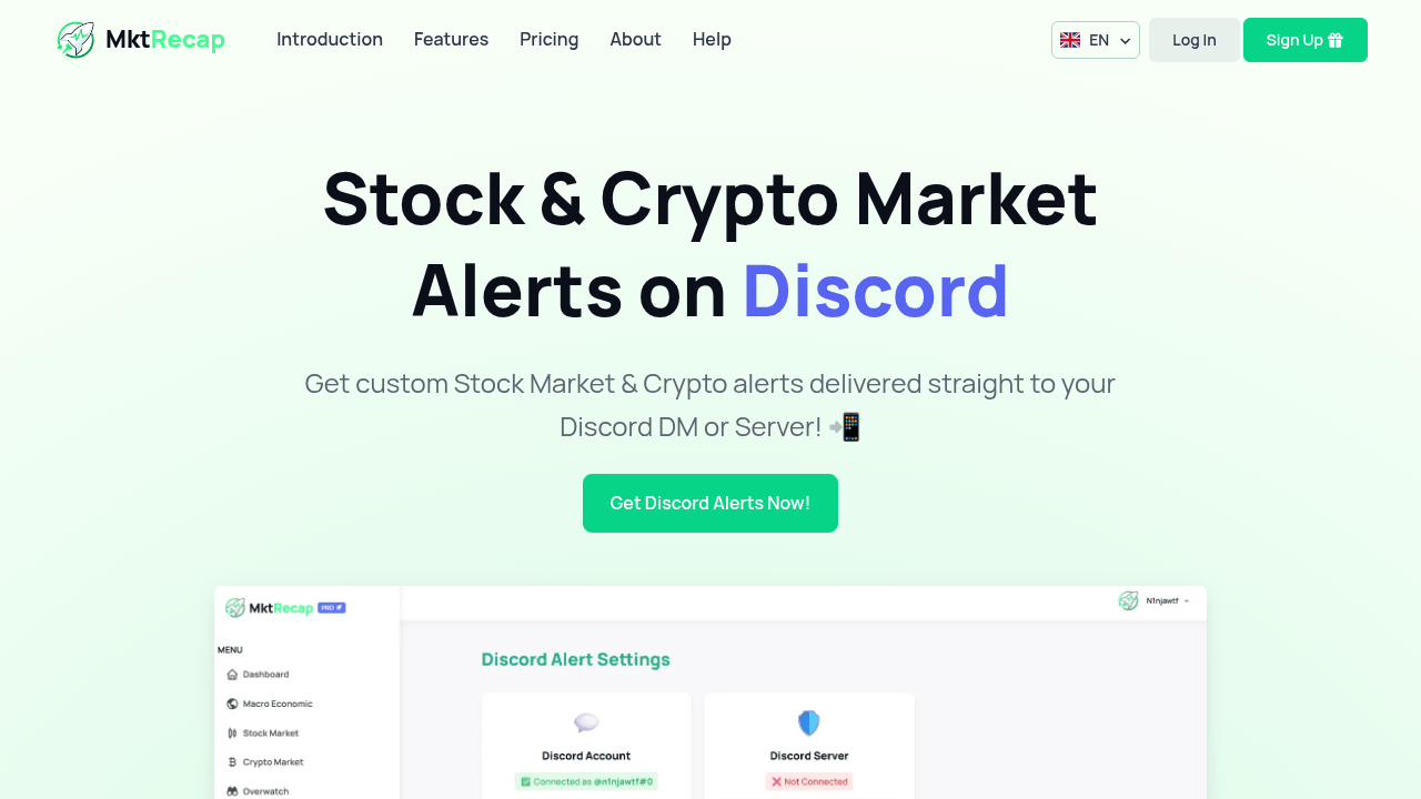 Discord Stocks & Crypto Alerts | Get Smart AI Market Updates to your ...
