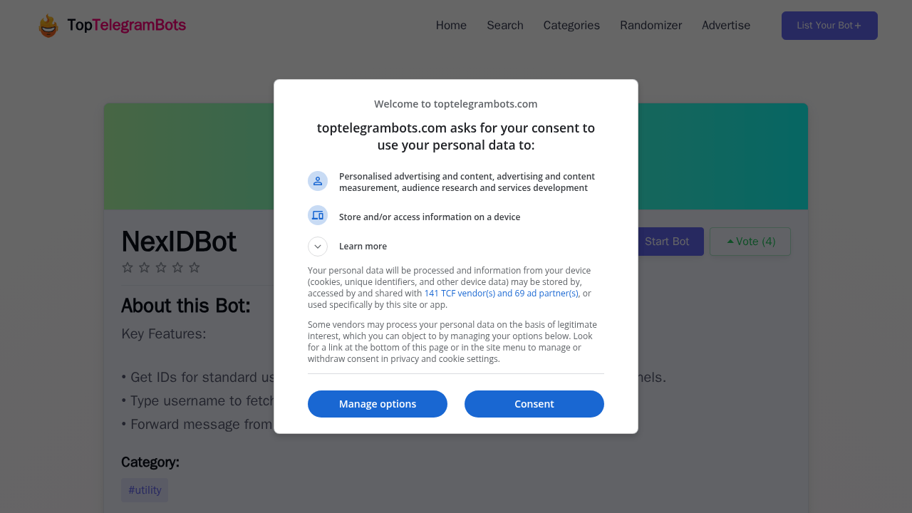 NexIDBot Telegram Bot - Reviews, Invite Links & Features! | The Best Utility Telegram Bots