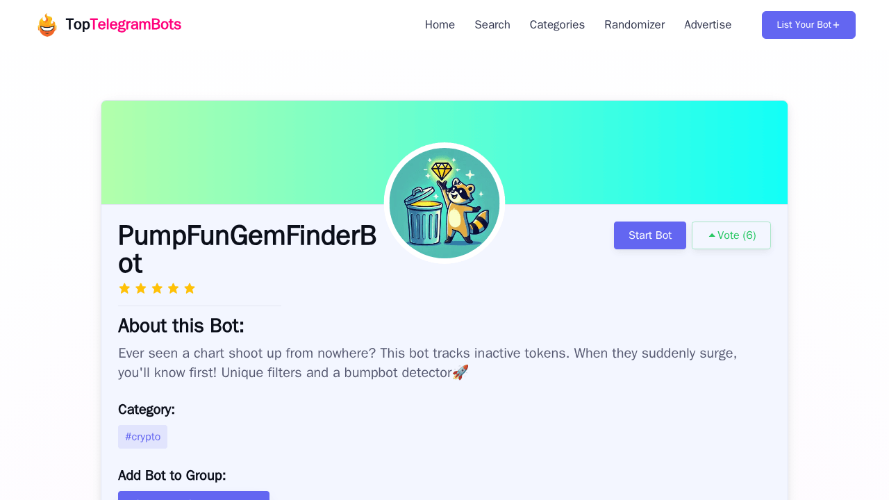 PumpFunGemFinderBot Telegram Bot - Reviews, Invite Links & Features ...