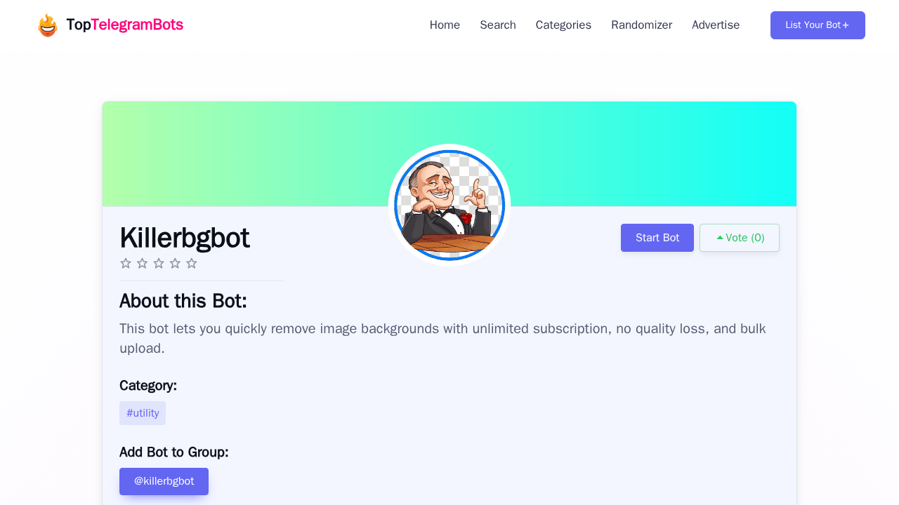 Killerbgbot Telegram Bot - Reviews, Invite Links & Features! | The Best ...