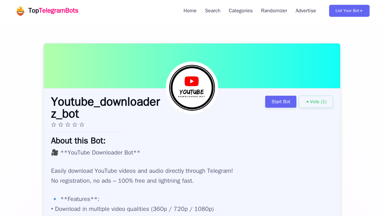 Youtube_downloaderz_bot Telegram Bot - Reviews, Invite Links & Features ...