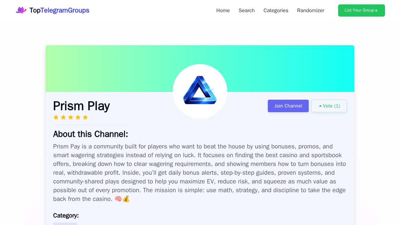 Prismplay Telegram Channel - Reviews, Invite Links & Features! | The ...