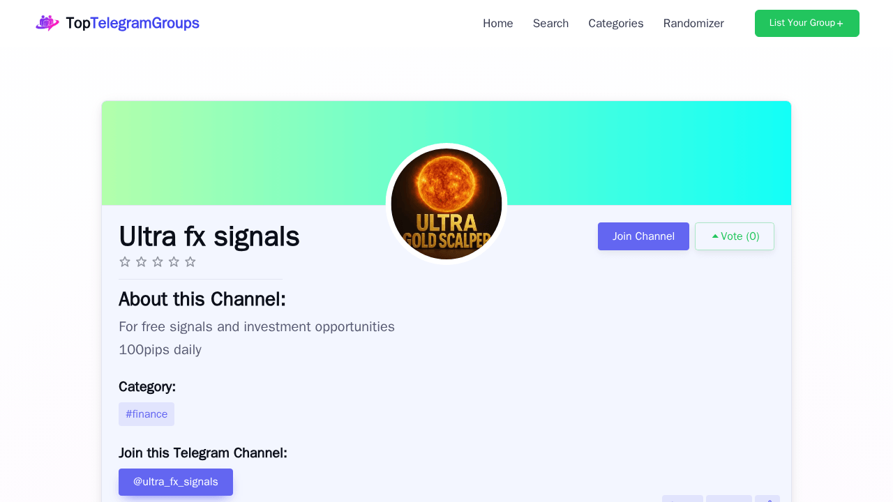 Ultra_fx_signals Telegram Channel - Reviews, Invite Links & Features ...